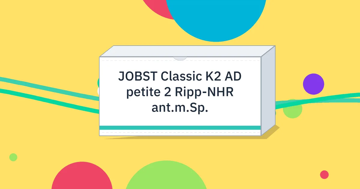 Symbolbild: Packung mit der Aufschrift JOBST Classic K2 AD petite 2 Ripp-NHR ant.m.Sp. (PZN 13060943) – Verfügbarkeit und Bezug in Apotheken in Frankfurt am Main