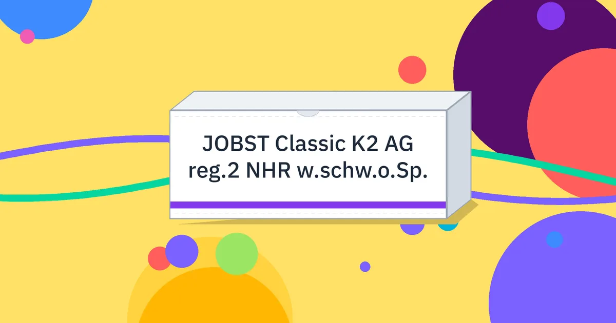 Symbolbild: Packung mit der Aufschrift JOBST Classic K2 AG reg.2 NHR w.schw.o.Sp. (PZN 11272055) – Verfügbarkeit und Bezug in Apotheken in Frankfurt am Main