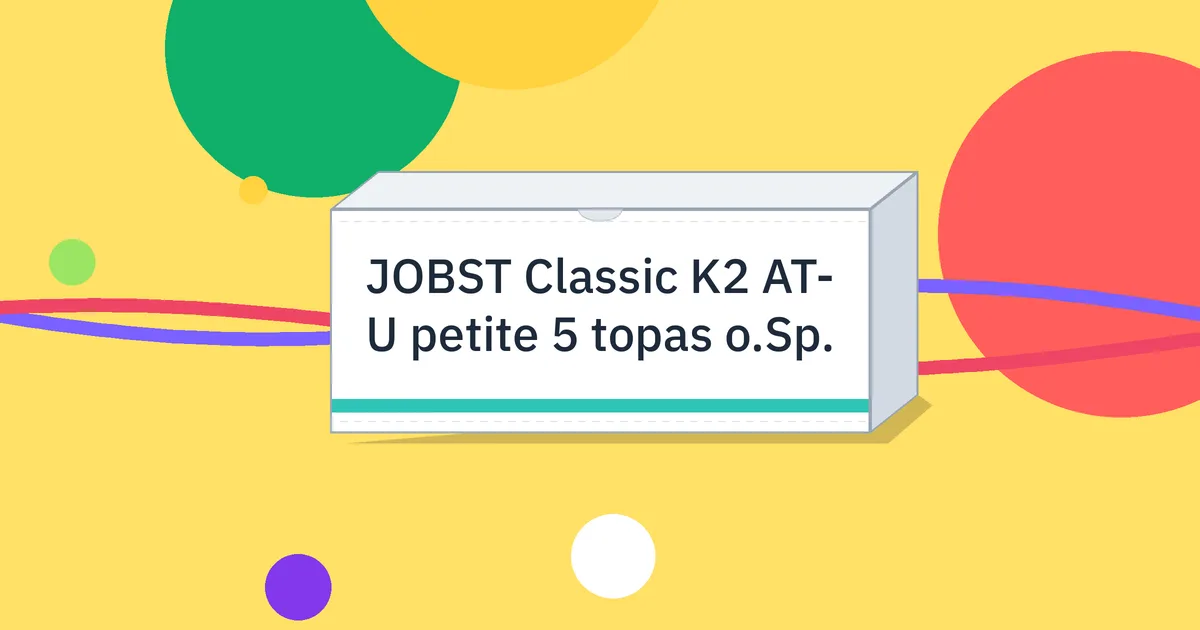 Symbolbild: Packung mit der Aufschrift JOBST Classic K2 AT-U petite 5 topas o.Sp. (PZN 13068620) – Verfügbarkeit und Bezug in Apotheken in Frankfurt am Main