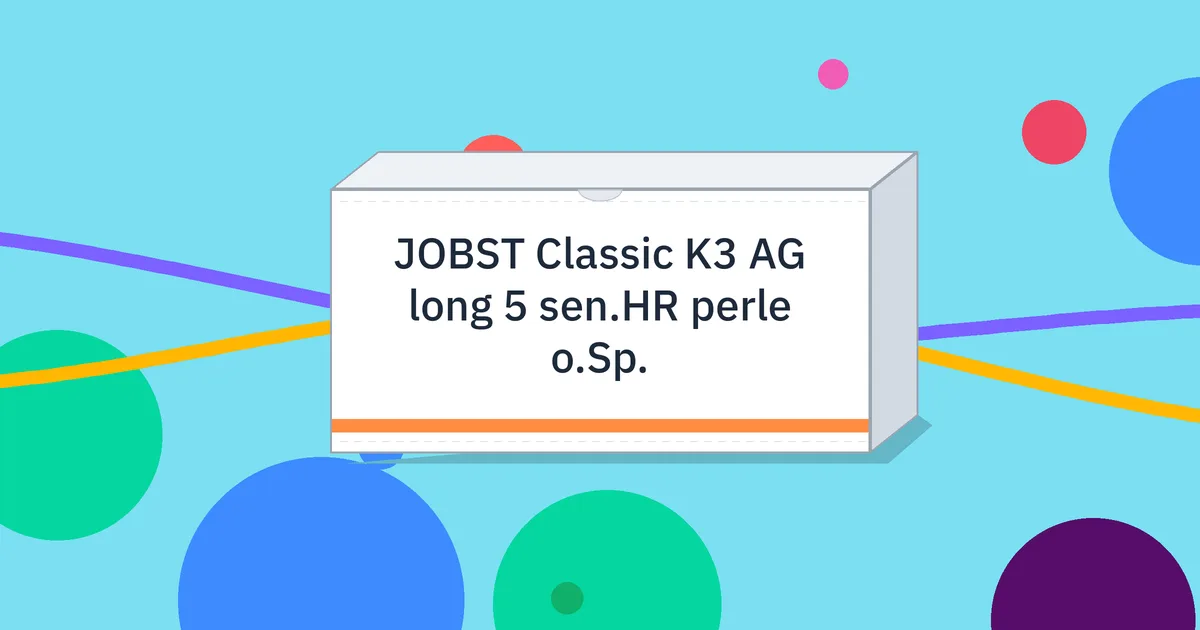 Symbolbild: Packung mit der Aufschrift JOBST Classic K3 AG long 5 sen.HR perle o.Sp. (PZN 17957920) – Verfügbarkeit und Bezug in Apotheken in Frankfurt am Main
