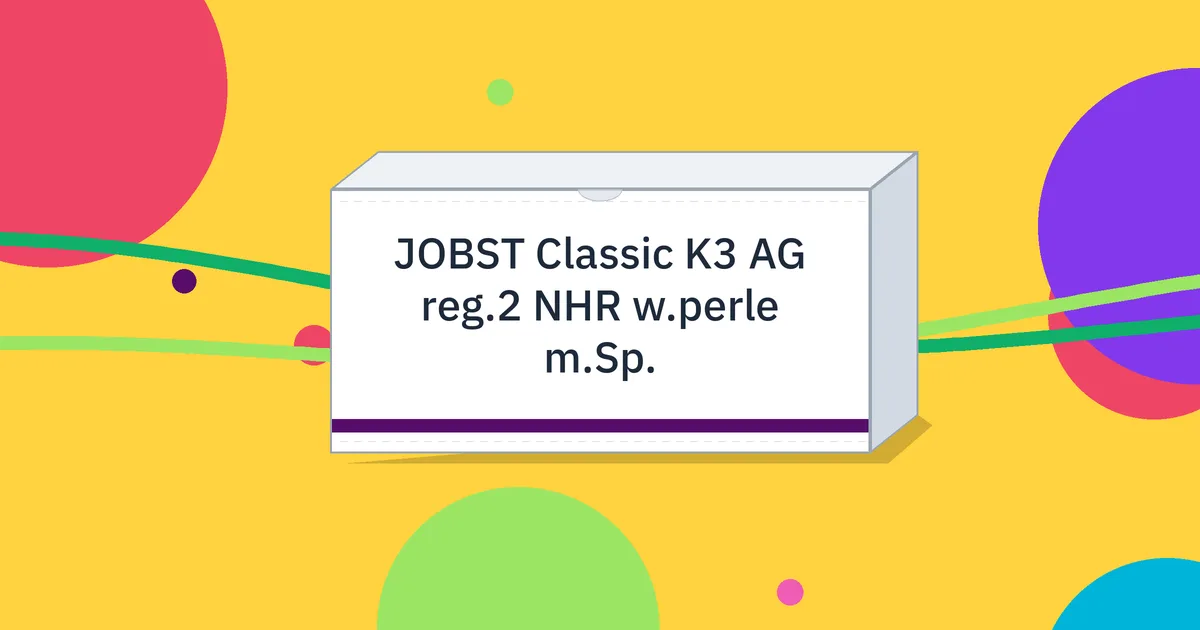Symbolbild: Packung mit der Aufschrift JOBST Classic K3 AG reg.2 NHR w.perle m.Sp. (PZN 13073472) – Verfügbarkeit und Bezug in Apotheken in Frankfurt am Main