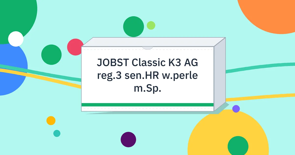 Symbolbild: Packung mit der Aufschrift JOBST Classic K3 AG reg.3 sen.HR w.perle m.Sp. (PZN 17957682) – Verfügbarkeit und Bezug in Apotheken in Frankfurt am Main
