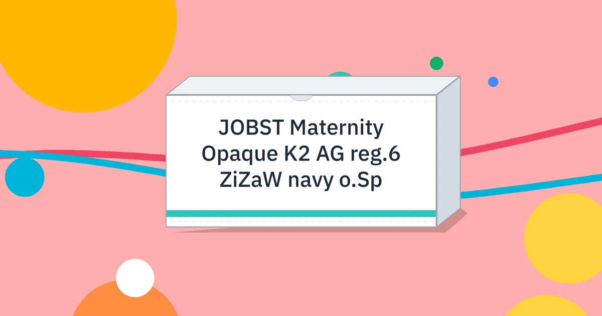 Symbolbild: Packung mit der Aufschrift JOBST Maternity Opaque K2 AG reg.6 ZiZaW navy o.Sp (PZN 15860659) – Verfügbarkeit und Bezug in Apotheken in Frankfurt am Main