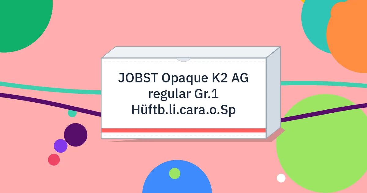 Symbolbild: Packung mit der Aufschrift JOBST Opaque K2 AG regular Gr.1 Hüftb.li.cara.o.Sp (PZN 13116052) – Verfügbarkeit und Bezug in Apotheken in Frankfurt am Main