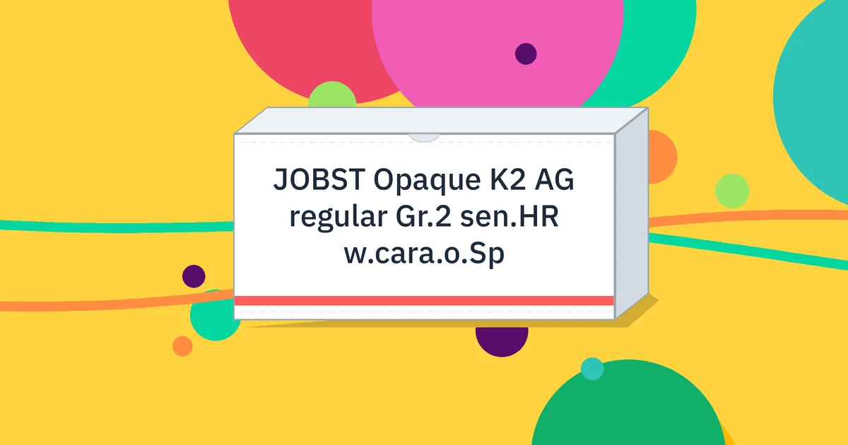 Symbolbild: Packung mit der Aufschrift JOBST Opaque K2 AG regular Gr.2 sen.HR w.cara.o.Sp (PZN 11254235) – Verfügbarkeit und Bezug in Apotheken in Frankfurt am Main
