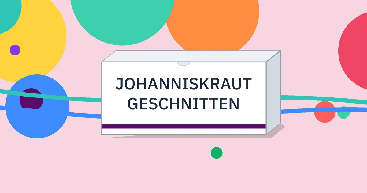 Symbolbild: Packung mit der Aufschrift JOHANNISKRAUT GESCHNITTEN (PZN 11310005) – Verfügbarkeit und Bezug in Apotheken in Frankfurt am Main