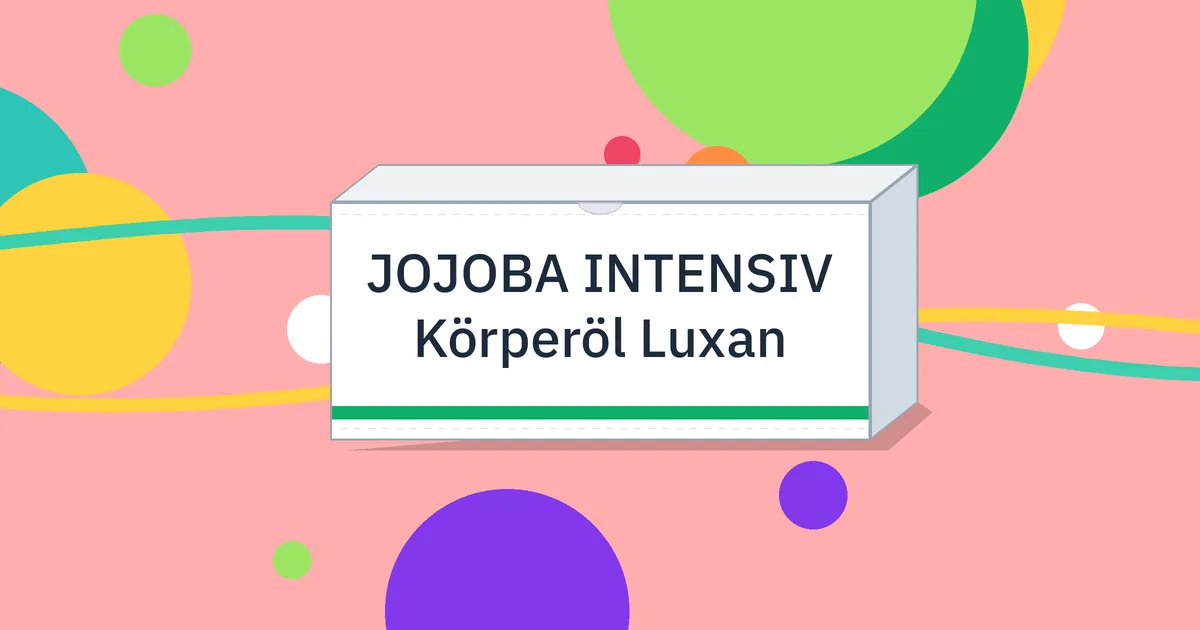 Symbolbild: Packung mit der Aufschrift JOJOBA INTENSIV Körperöl Luxan (PZN 01436892) – Verfügbarkeit und Bezug in Apotheken in Frankfurt am Main