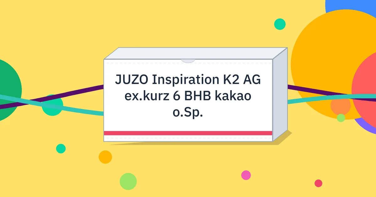 Symbolbild: Packung mit der Aufschrift JUZO Inspiration K2 AG ex.kurz 6 BHB kakao o.Sp. (PZN 14836498) – Verfügbarkeit und Bezug in Apotheken in Frankfurt am Main
