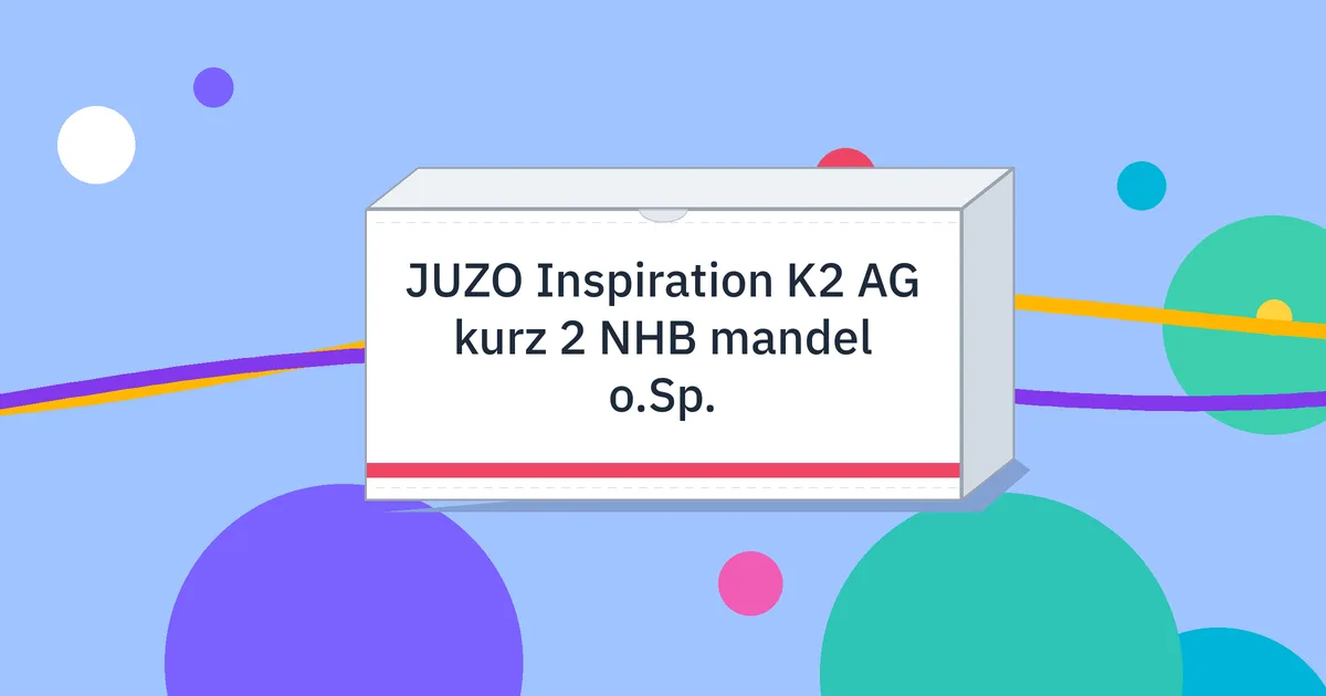 Symbolbild: Packung mit der Aufschrift JUZO Inspiration K2 AG kurz 2 NHB mandel o.Sp. (PZN 14921011) – Verfügbarkeit und Bezug in Apotheken in Frankfurt am Main