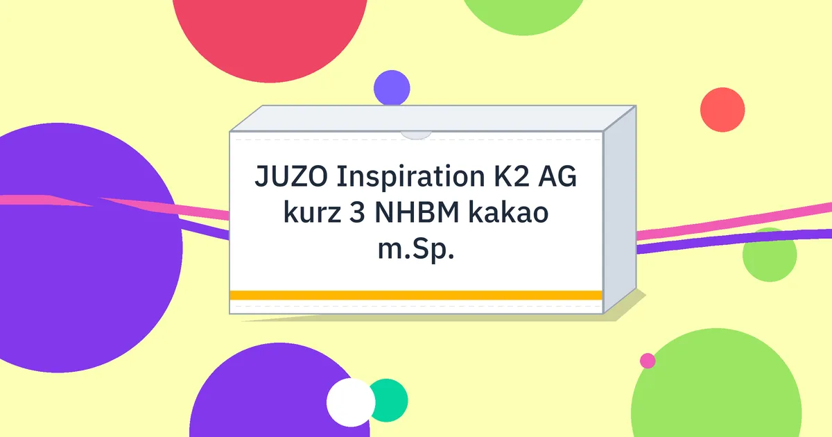 Symbolbild: Packung mit der Aufschrift JUZO Inspiration K2 AG kurz 3 NHBM kakao m.Sp. (PZN 14921608) – Verfügbarkeit und Bezug in Apotheken in Frankfurt am Main