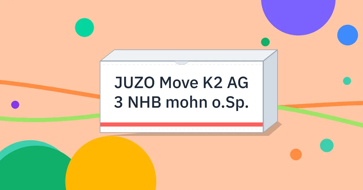 Symbolbild: Packung mit der Aufschrift JUZO Move K2 AG 3 NHB mohn o.Sp. (PZN 18557387) – Verfügbarkeit und Bezug in Apotheken in Frankfurt am Main