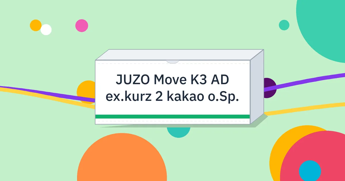 Symbolbild: Packung mit der Aufschrift JUZO Move K3 AD ex.kurz 2 kakao o.Sp. (PZN 18573937) – Verfügbarkeit und Bezug in Apotheken in Frankfurt am Main