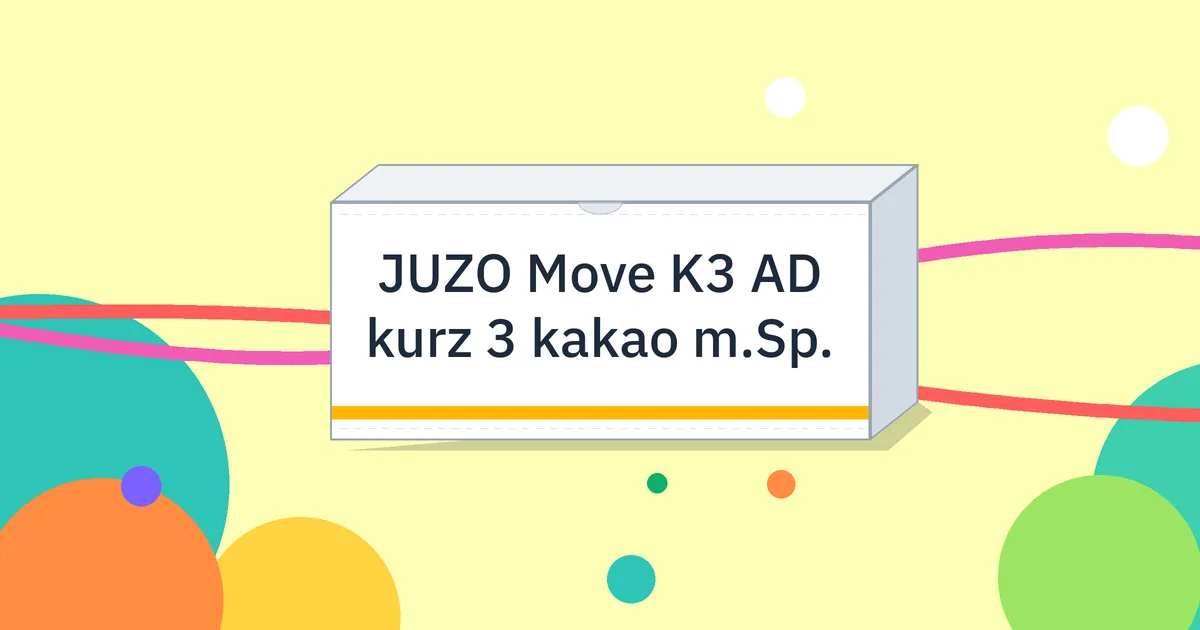 Symbolbild: Packung mit der Aufschrift JUZO Move K3 AD kurz 3 kakao m.Sp. (PZN 18571944) – Verfügbarkeit und Bezug in Apotheken in Frankfurt am Main