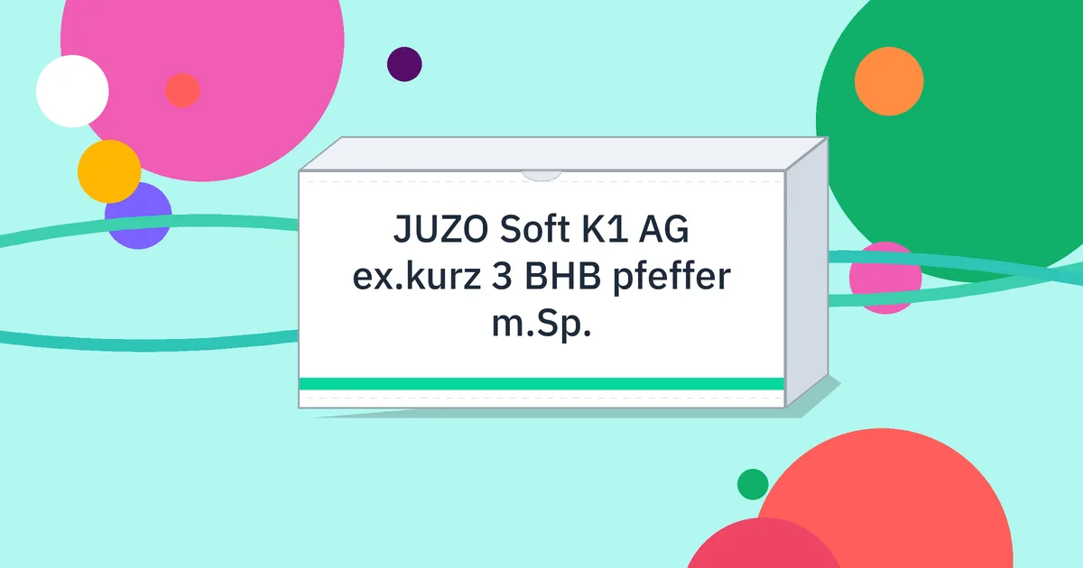 Symbolbild: Packung mit der Aufschrift JUZO Soft K1 AG ex.kurz 3 BHB pfeffer m.Sp. (PZN 14823320) – Verfügbarkeit und Bezug in Apotheken in Frankfurt am Main