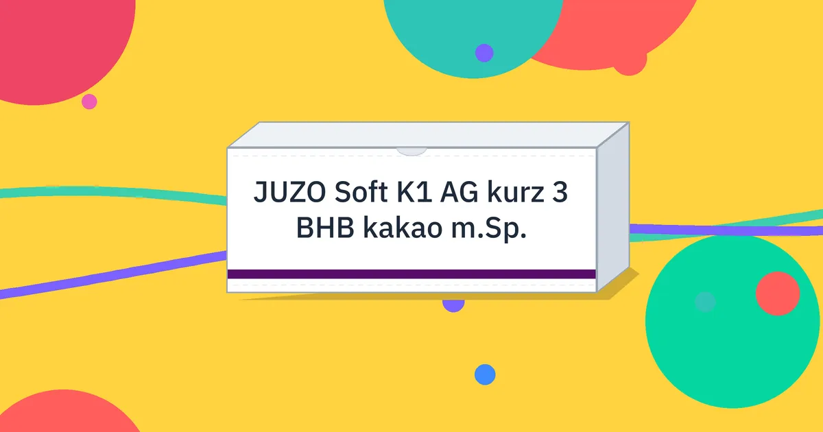 Symbolbild: Packung mit der Aufschrift JUZO Soft K1 AG kurz 3 BHB kakao m.Sp. (PZN 14822533) – Verfügbarkeit und Bezug in Apotheken in Frankfurt am Main