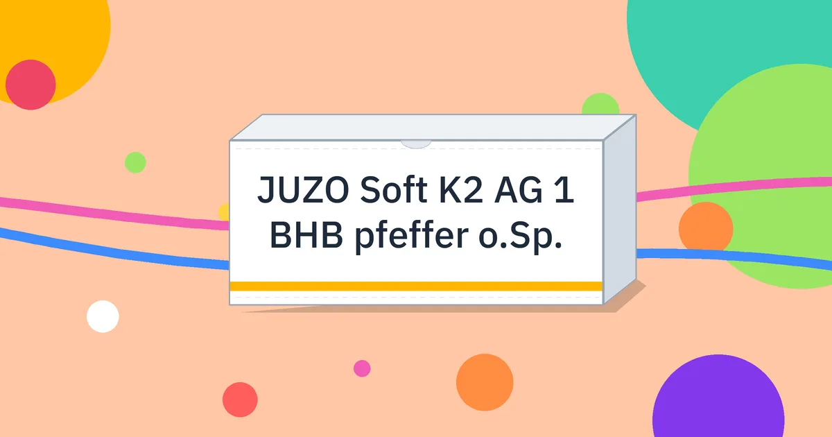 Symbolbild: Packung mit der Aufschrift JUZO Soft K2 AG 1 BHB pfeffer o.Sp. (PZN 14825276) – Verfügbarkeit und Bezug in Apotheken in Frankfurt am Main