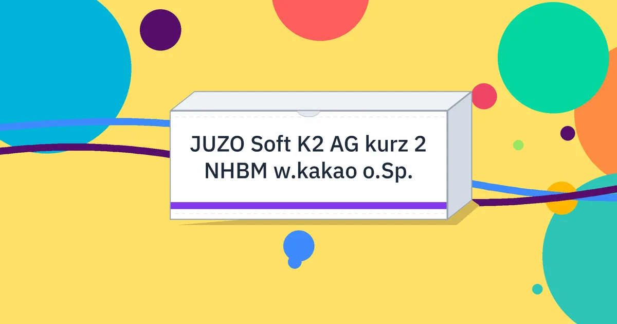 Symbolbild: Packung mit der Aufschrift JUZO Soft K2 AG kurz 2 NHBM w.kakao o.Sp. (PZN 15001749) – Verfügbarkeit und Bezug in Apotheken in Frankfurt am Main