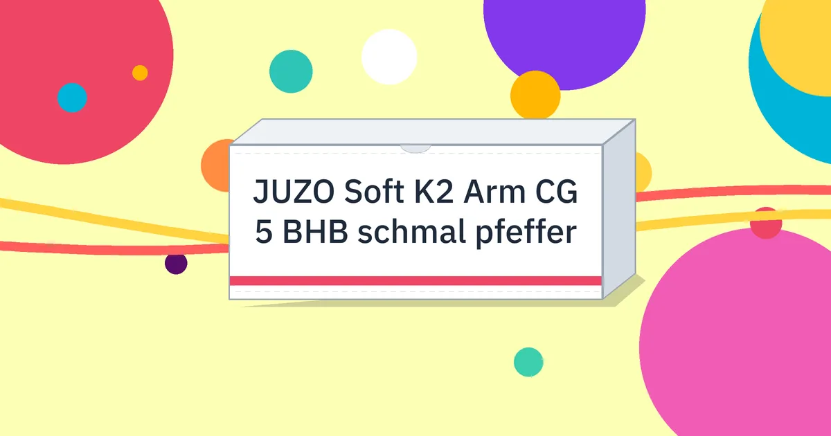 Symbolbild: Packung mit der Aufschrift JUZO Soft K2 Arm CG 5 BHB schmal pfeffer (PZN 15511290) – Verfügbarkeit und Bezug in Apotheken in Frankfurt am Main