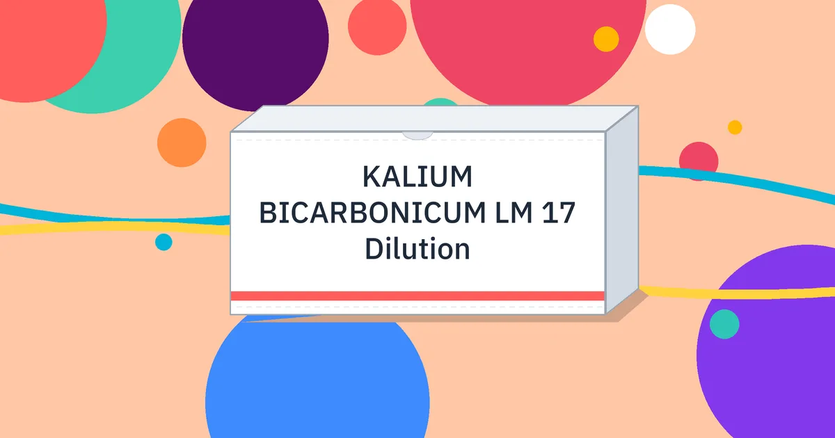 Symbolbild: Packung mit der Aufschrift KALIUM BICARBONICUM LM 17 Dilution (PZN 13783506) – Verfügbarkeit und Bezug in Apotheken in Frankfurt am Main