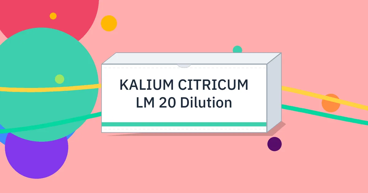 Symbolbild: Packung mit der Aufschrift KALIUM CITRICUM LM 20 Dilution (PZN 12920220) – Verfügbarkeit und Bezug in Apotheken in Frankfurt am Main