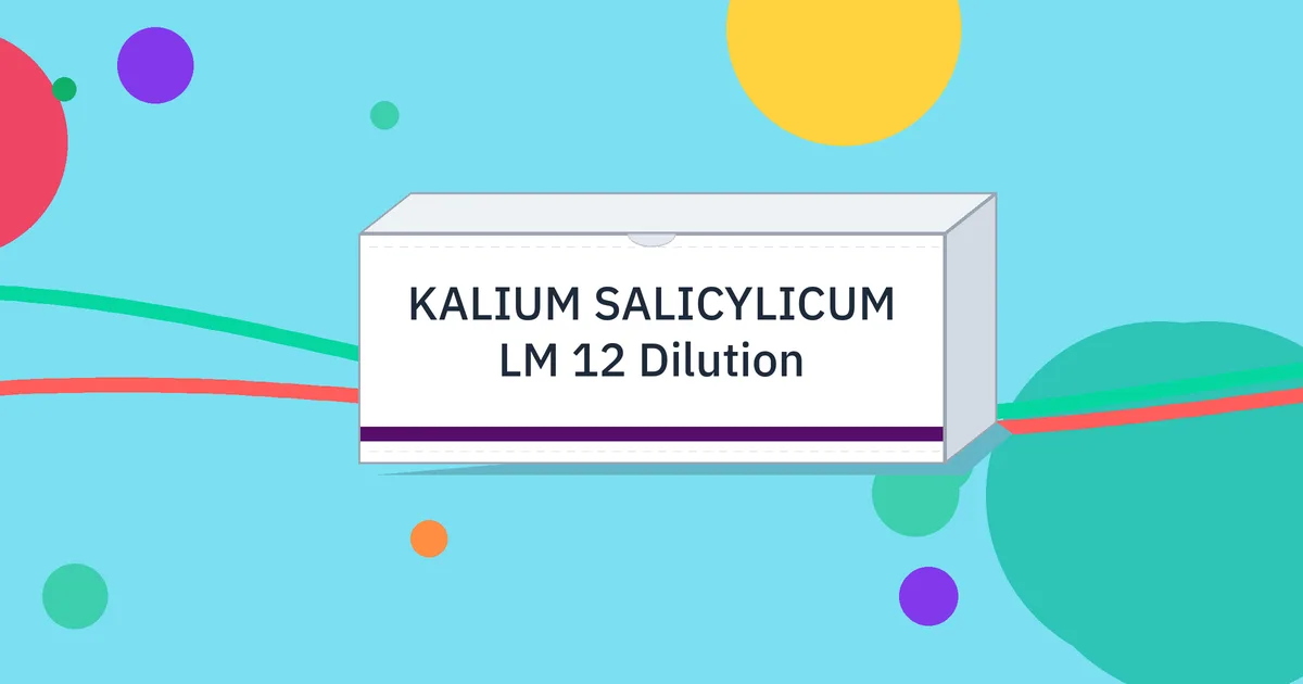 Symbolbild: Packung mit der Aufschrift KALIUM SALICYLICUM LM 12 Dilution (PZN 12925424) – Verfügbarkeit und Bezug in Apotheken in Frankfurt am Main