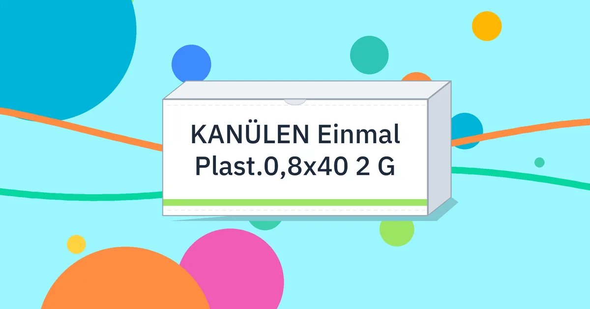 Symbolbild: Packung mit der Aufschrift KANÜLEN Einmal Plast.0,8x40 2 G (PZN 02440074) – Verfügbarkeit und Bezug in Apotheken in Frankfurt am Main