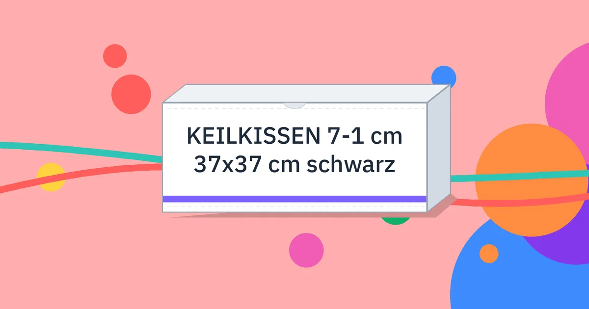 Symbolbild: Packung mit der Aufschrift KEILKISSEN 7-1 cm 37x37 cm schwarz (PZN 10075513) – Verfügbarkeit und Bezug in Apotheken in Frankfurt am Main