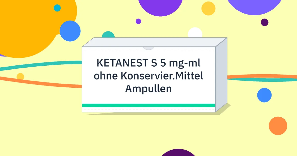 Symbolbild: Packung mit der Aufschrift KETANEST S 5 mg-ml ohne Konservier.Mittel Ampullen (PZN 08707265) – Verfügbarkeit und Bezug in Apotheken in Frankfurt am Main