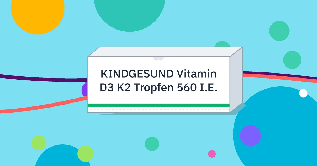 Symbolbild: Packung mit der Aufschrift KINDGESUND Vitamin D3 K2 Tropfen 560 I.E. (PZN 19422956) – Verfügbarkeit und Bezug in Apotheken in Frankfurt am Main