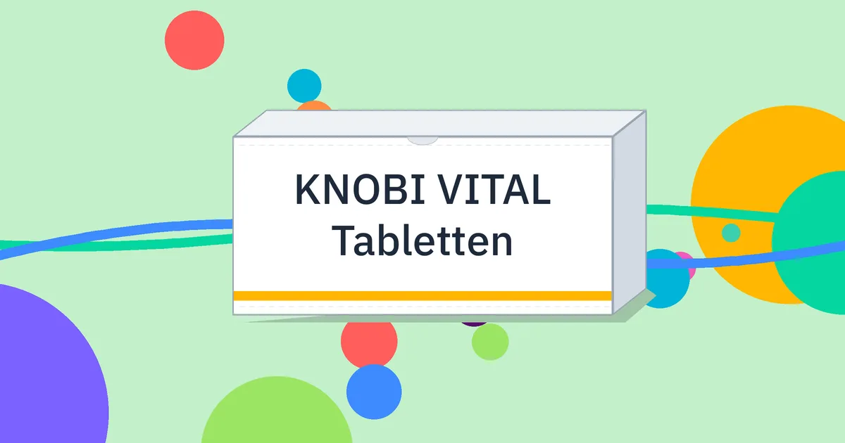 Symbolbild: Packung mit der Aufschrift KNOBI VITAL Tabletten (PZN 01915256) – Verfügbarkeit und Bezug in Apotheken in Frankfurt am Main