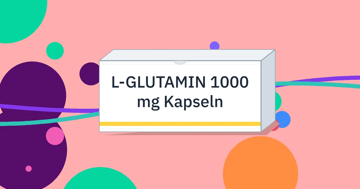 Symbolbild: Packung mit der Aufschrift L-GLUTAMIN 1000 mg Kapseln (PZN 17965434) – Verfügbarkeit und Bezug in Apotheken in Frankfurt am Main