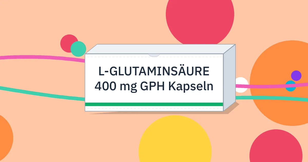 Symbolbild: Packung mit der Aufschrift L-GLUTAMINSÄURE 400 mg GPH Kapseln (PZN 10521473) – Verfügbarkeit und Bezug in Apotheken in Frankfurt am Main