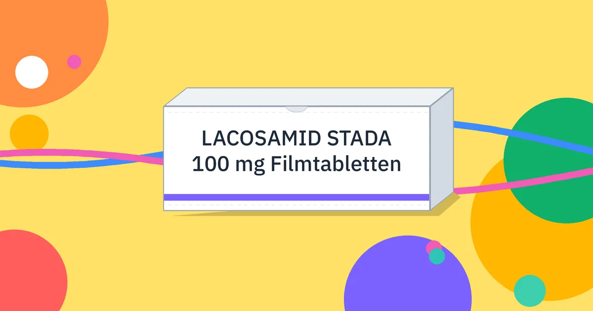 Symbolbild: Packung mit der Aufschrift LACOSAMID STADA 100 mg Filmtabletten (PZN 17273624) – Verfügbarkeit und Bezug in Apotheken in Frankfurt am Main