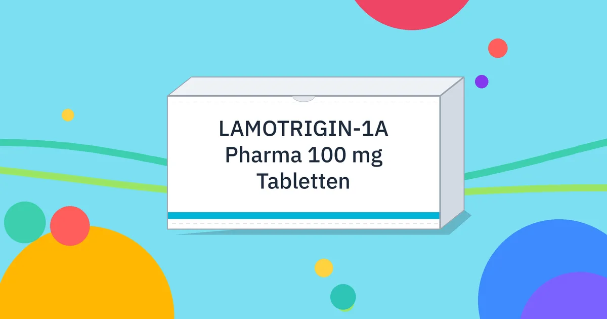 Symbolbild: Packung mit der Aufschrift LAMOTRIGIN-1A Pharma 100 mg Tabletten (PZN 01029827) – Verfügbarkeit und Bezug in Apotheken in Frankfurt am Main