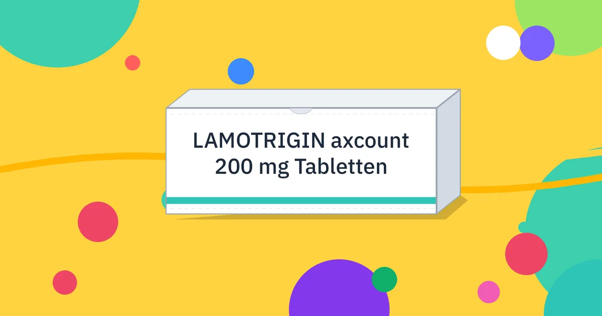 Symbolbild: Packung mit der Aufschrift LAMOTRIGIN axcount 200 mg Tabletten (PZN 04921889) – Verfügbarkeit und Bezug in Apotheken in Frankfurt am Main