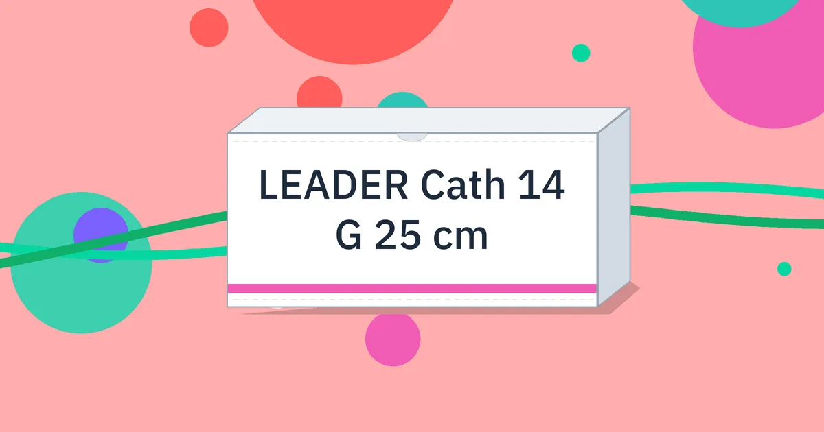 Symbolbild: Packung mit der Aufschrift LEADER Cath 14 G 25 cm (PZN 09380547) – Verfügbarkeit und Bezug in Apotheken in Frankfurt am Main