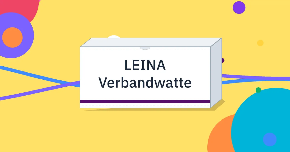 Symbolbild: Packung mit der Aufschrift LEINA Verbandwatte (PZN 08716301) – Verfügbarkeit und Bezug in Apotheken in Frankfurt am Main
