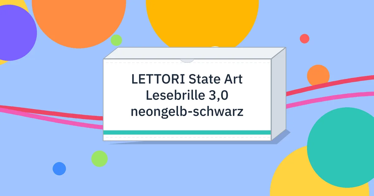 Symbolbild: Packung mit der Aufschrift LETTORI State Art Lesebrille 3,0 neongelb-schwarz (PZN 11118259) – Verfügbarkeit und Bezug in Apotheken in Frankfurt am Main