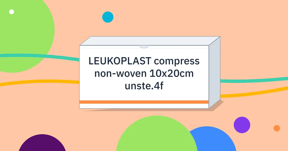 Symbolbild: Packung mit der Aufschrift LEUKOPLAST compress non-woven 10x20cm unste.4f (PZN 17207024) – Verfügbarkeit und Bezug in Apotheken in Frankfurt am Main