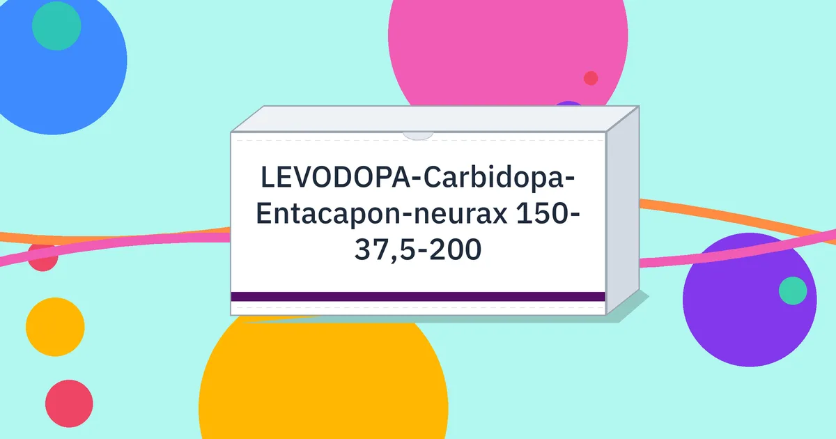 Symbolbild: Packung mit der Aufschrift LEVODOPA-Carbidopa-Entacapon-neurax 150-37,5-200 (PZN 10303233) – Verfügbarkeit und Bezug in Apotheken in Frankfurt am Main
