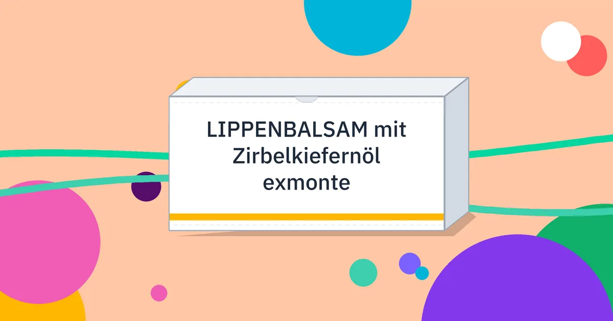 Symbolbild: Packung mit der Aufschrift LIPPENBALSAM mit Zirbelkiefernöl exmonte (PZN 20927213) – Verfügbarkeit und Bezug in Apotheken in Frankfurt am Main