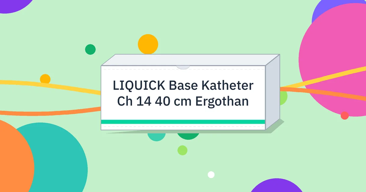 Symbolbild: Packung mit der Aufschrift LIQUICK Base Katheter Ch 14 40 cm Ergothan (PZN 02653835) – Verfügbarkeit und Bezug in Apotheken in Frankfurt am Main