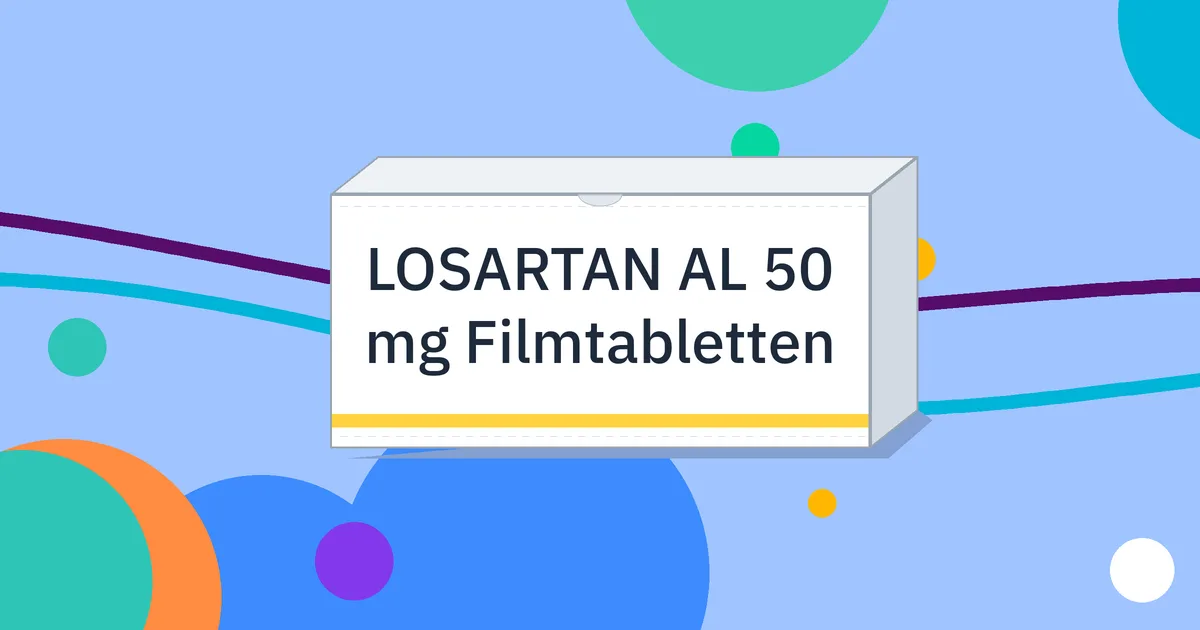 Symbolbild: Packung mit der Aufschrift LOSARTAN AL 50 mg Filmtabletten (PZN 05140639) – Verfügbarkeit und Bezug in Apotheken in Frankfurt am Main