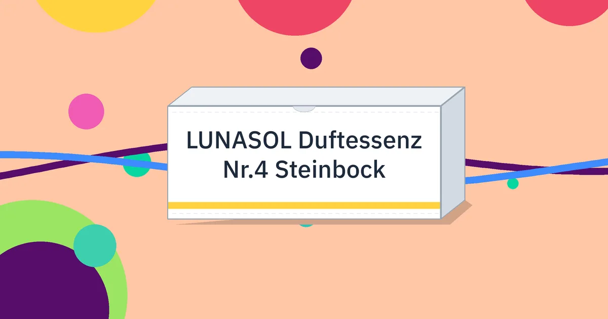 Symbolbild: Packung mit der Aufschrift LUNASOL Duftessenz Nr.4 Steinbock (PZN 20060406) – Verfügbarkeit und Bezug in Apotheken in Frankfurt am Main