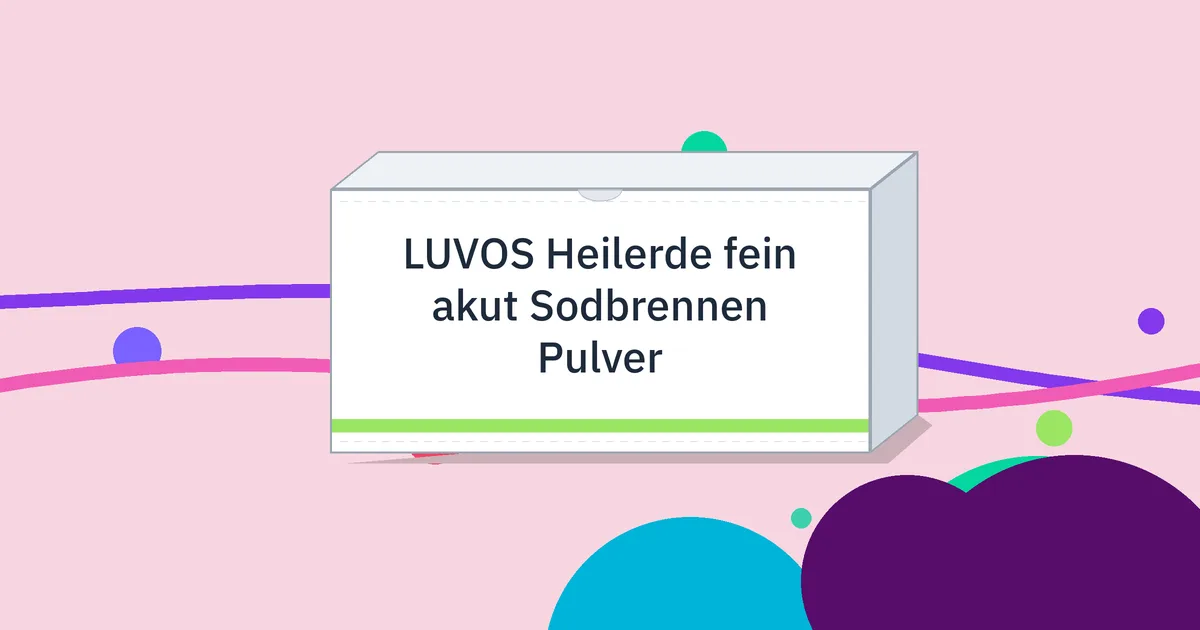 Symbolbild: Packung mit der Aufschrift LUVOS Heilerde fein akut Sodbrennen Pulver (PZN 18360710) – Verfügbarkeit und Bezug in Apotheken in Frankfurt am Main