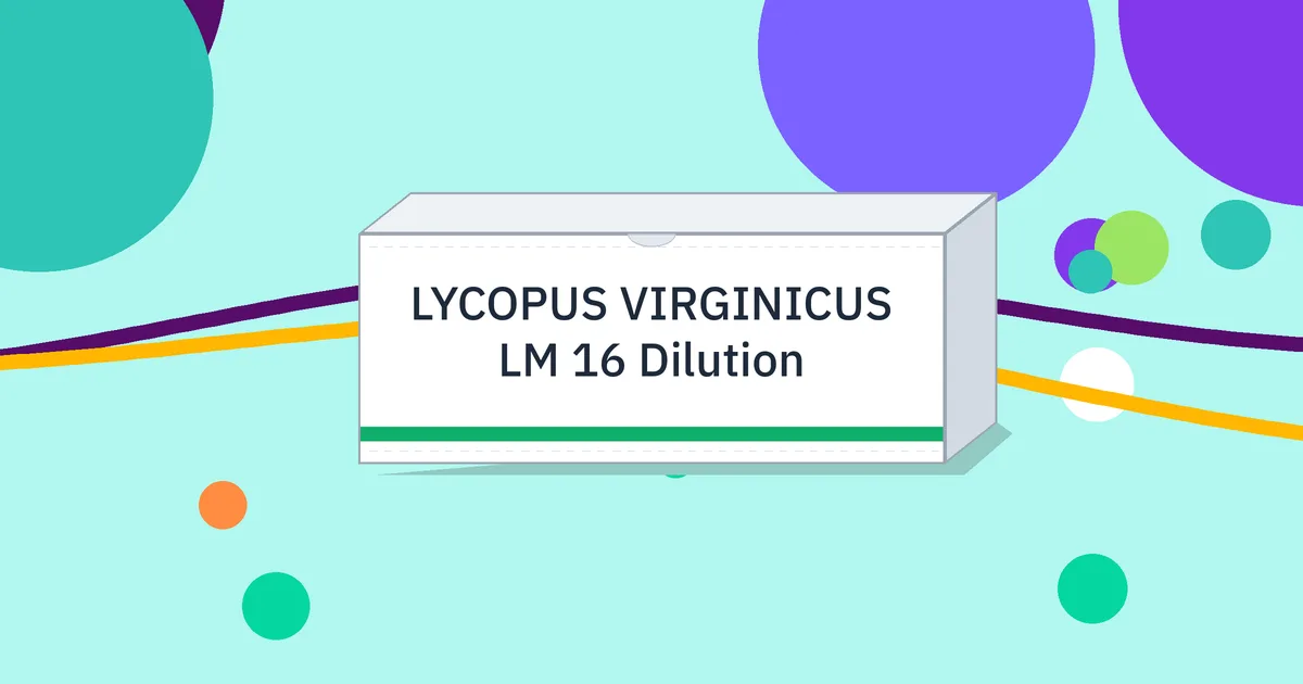 Symbolbild: Packung mit der Aufschrift LYCOPUS VIRGINICUS LM 16 Dilution (PZN 13538534) – Verfügbarkeit und Bezug in Apotheken in Frankfurt am Main