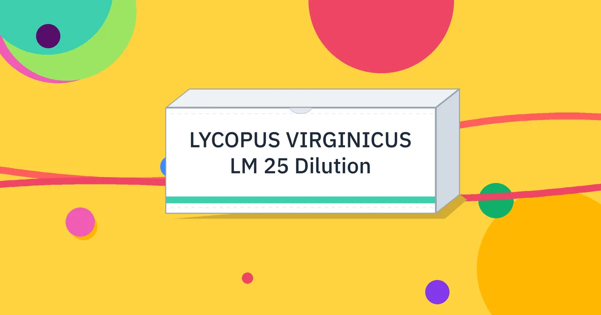 Symbolbild: Packung mit der Aufschrift LYCOPUS VIRGINICUS LM 25 Dilution (PZN 13538646) – Verfügbarkeit und Bezug in Apotheken in Frankfurt am Main