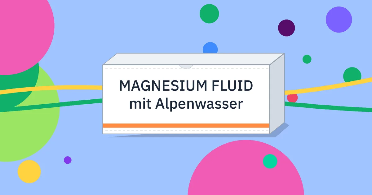 Symbolbild: Packung mit der Aufschrift MAGNESIUM FLUID mit Alpenwasser (PZN 12869542) – Verfügbarkeit und Bezug in Apotheken in Frankfurt am Main