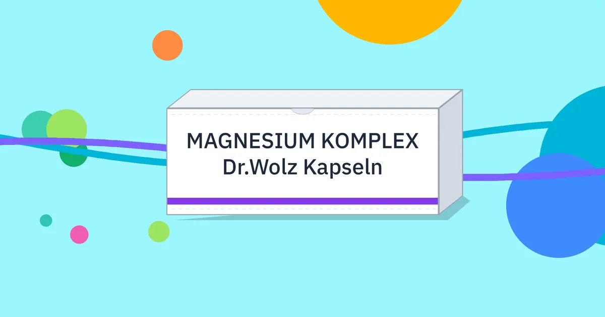 Symbolbild: Packung mit der Aufschrift MAGNESIUM KOMPLEX Dr.Wolz Kapseln (PZN 20404478) – Verfügbarkeit und Bezug in Apotheken in Frankfurt am Main