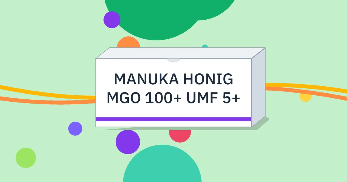 Symbolbild: Packung mit der Aufschrift MANUKA HONIG MGO 100+ UMF 5+ (PZN 19646816) – Verfügbarkeit und Bezug in Apotheken in Frankfurt am Main